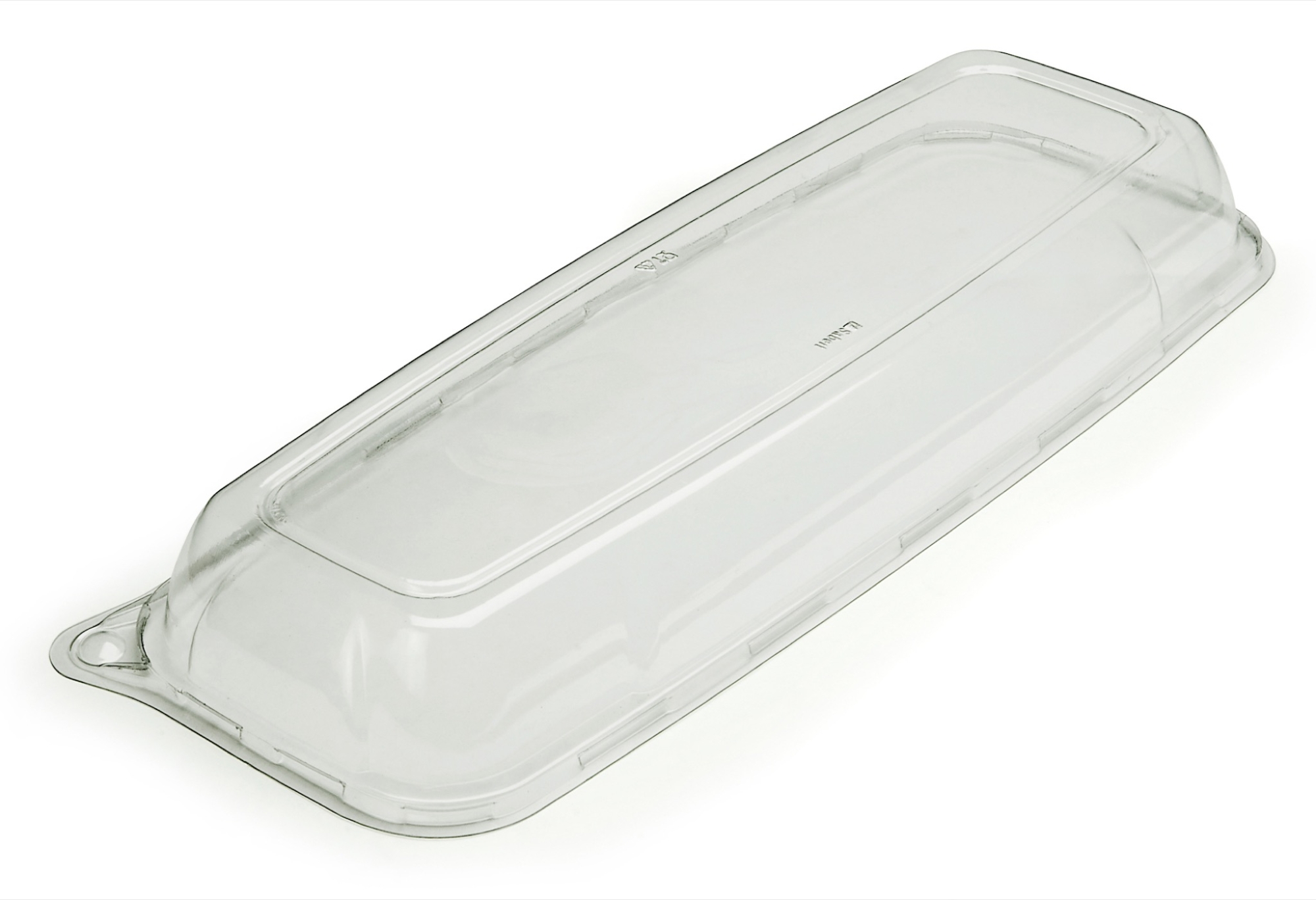 Couvercle PET dôme pour plateau rectangulaire 17x45cm - Sabert