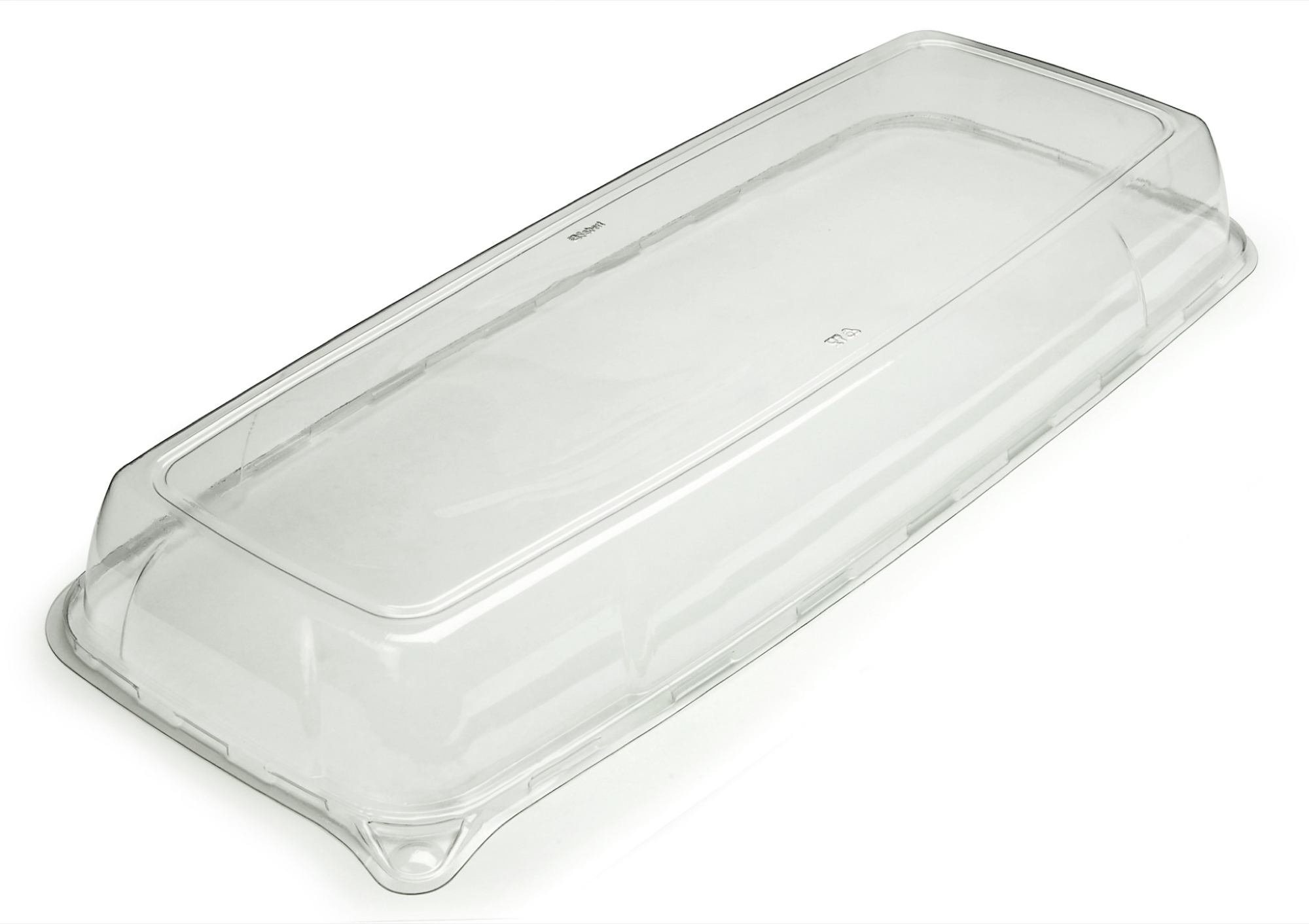 Couvercle PET dôme pour plateau rectangulaire 22x56cm - Sabert