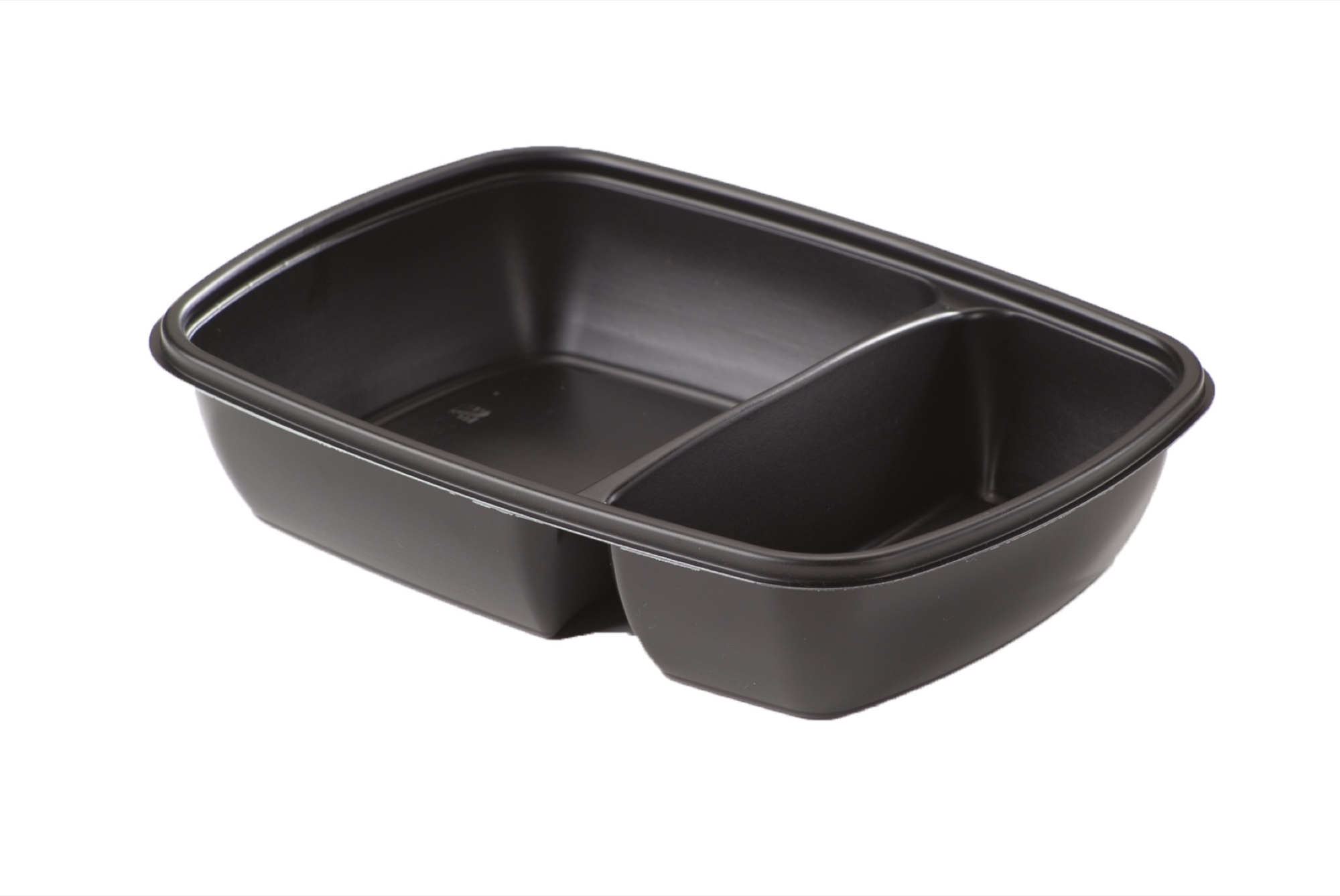 Rectangular container 2 compartments Black 900ml 23x17cm - Sabert
