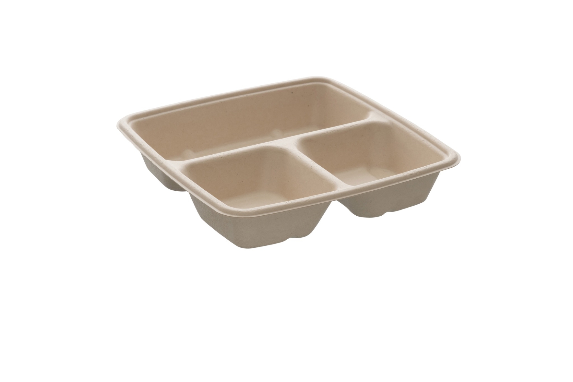 Square tray with 3 compartments 900ml 23x23cm - Sabert