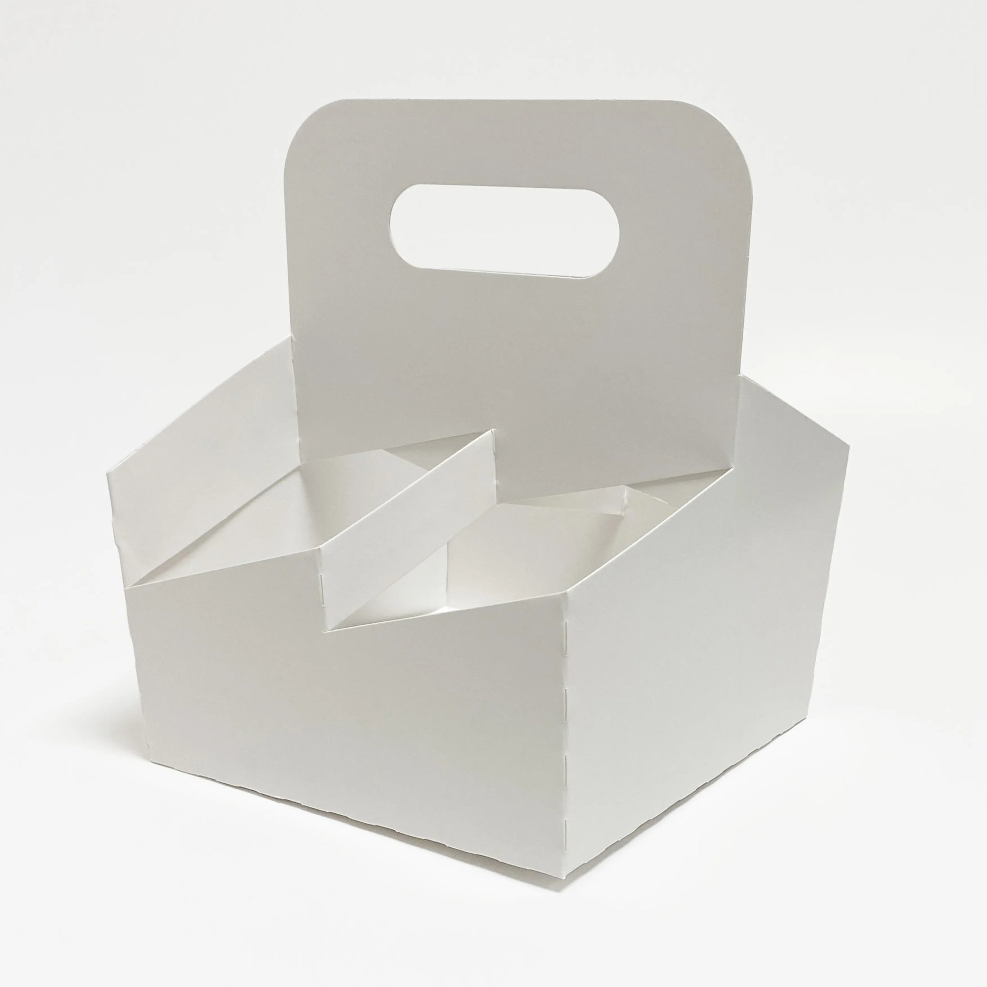 Simply White 4 Cup Carry Tray with handle - Sabert